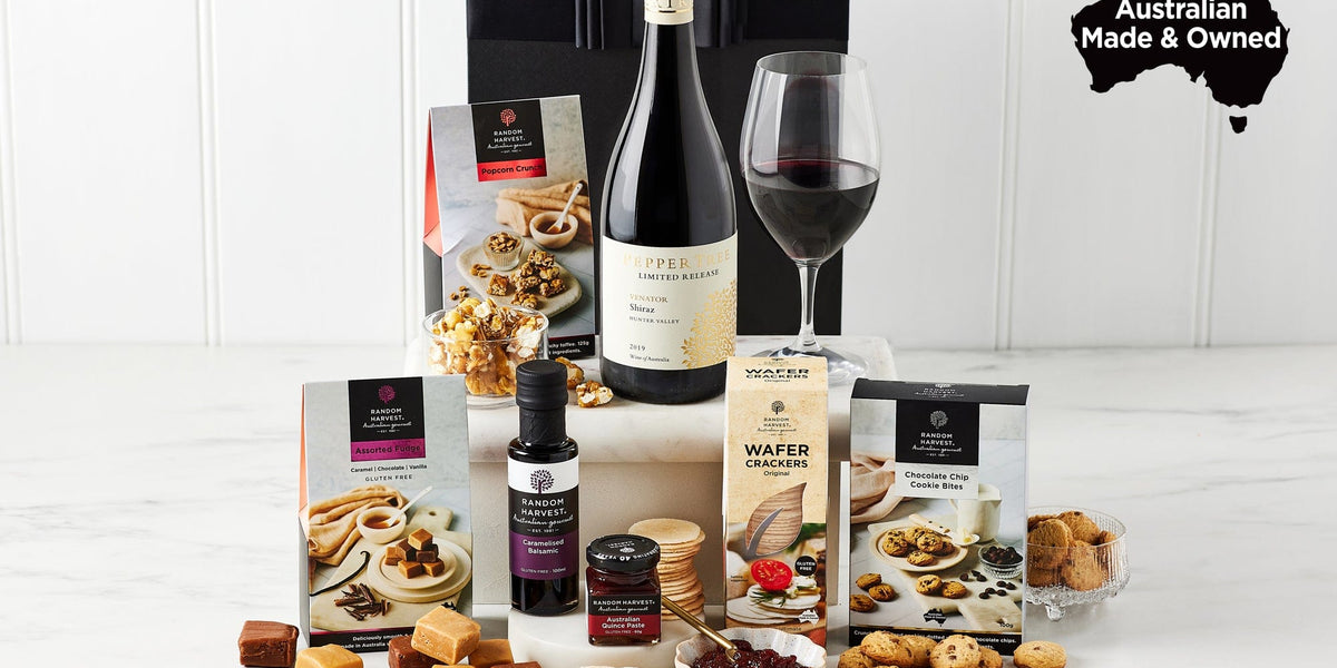 Premium Red Wine with Nibbles Gourmet Hamper | Random Harvest
